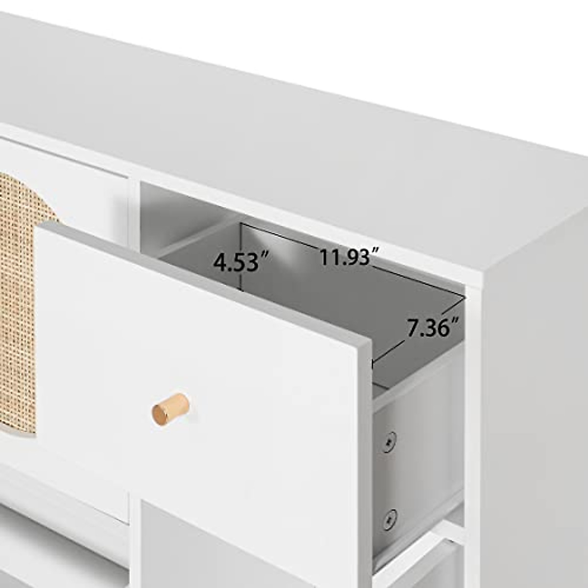 Pvillez Shoe Storage with Flip Drawers,NaturalRattan Shoe Cabinets,Shoe Organizer RackWooden Shoe Organizer for Entryway/Bedroom/Living Room/Apartment,Free Standing