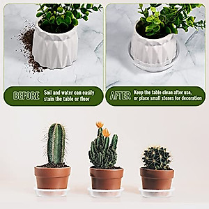 yuntop 10 Pack Clear Plastic Plant Saucer, Durable Plant Trays Flower Plant Pot Saucer Plant Container Accessories for Indoors & Outdoors, Stop Messes & Stains in Your Garden (5 Inch)