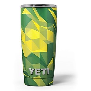 Design Skinz Green and Yellow Geometric Shapes - Skin Decal Vinyl Wrap Kit Compatible with The Yeti Rambler Cooler Tumbler Cups