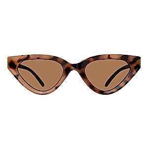 Steve Madden Women's Female Sunglasses Style Kamie Cat Eye, Milky Tortoise/Gold/Solid Brown, 52mm, 22mm