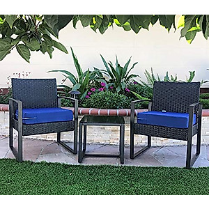 CozyLounge Indoor Outdoor Water Repellent High UV Resistant Patio Chair Cushion Cover (24"x24"x4" (4 Covers), Majestic Royal)