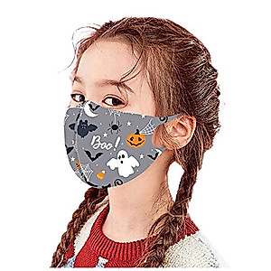 5Pcs Cute Halloween Facemasks For Kids Children Mercerized Cotton Cartoon Breathable Washable Reusable Face_Mask