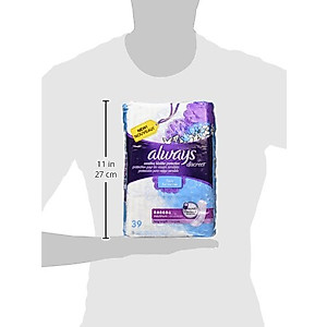 Always Discreet Incontinence Pads for Women, Heavy Absorbency, Long Length, 39 Count