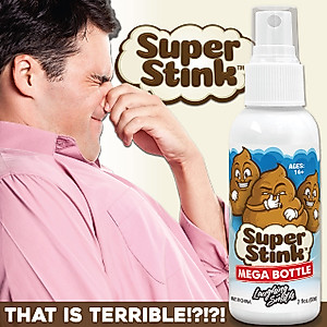 SUPER STINK (Mega Size 60ml) - Fart Spray - 'Insanely Strong' Extra Potent Stink - Fake Poop Smelling Prank Stuff - Smells Like Super 'Bad' Gas - Great Gag Gifts, Stocking Stuffers & Fun Party Favors