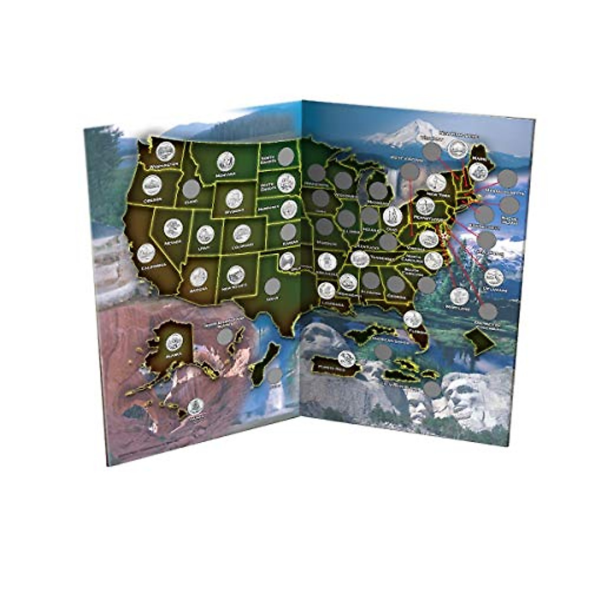National Park Quarters Complete Date Set America the Beautiful Coins in Deluxe Color Book