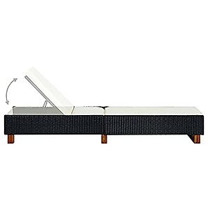 BUKSCYJS Sun Bathing Chair,Balcony Desk,Pool daybed,Patio Lounger Chair,Outdoor Lounge Set,Outdoor Lounge Set,Patio Day beds Outdoor,Sunbed with Cushion Poly Rattan Black