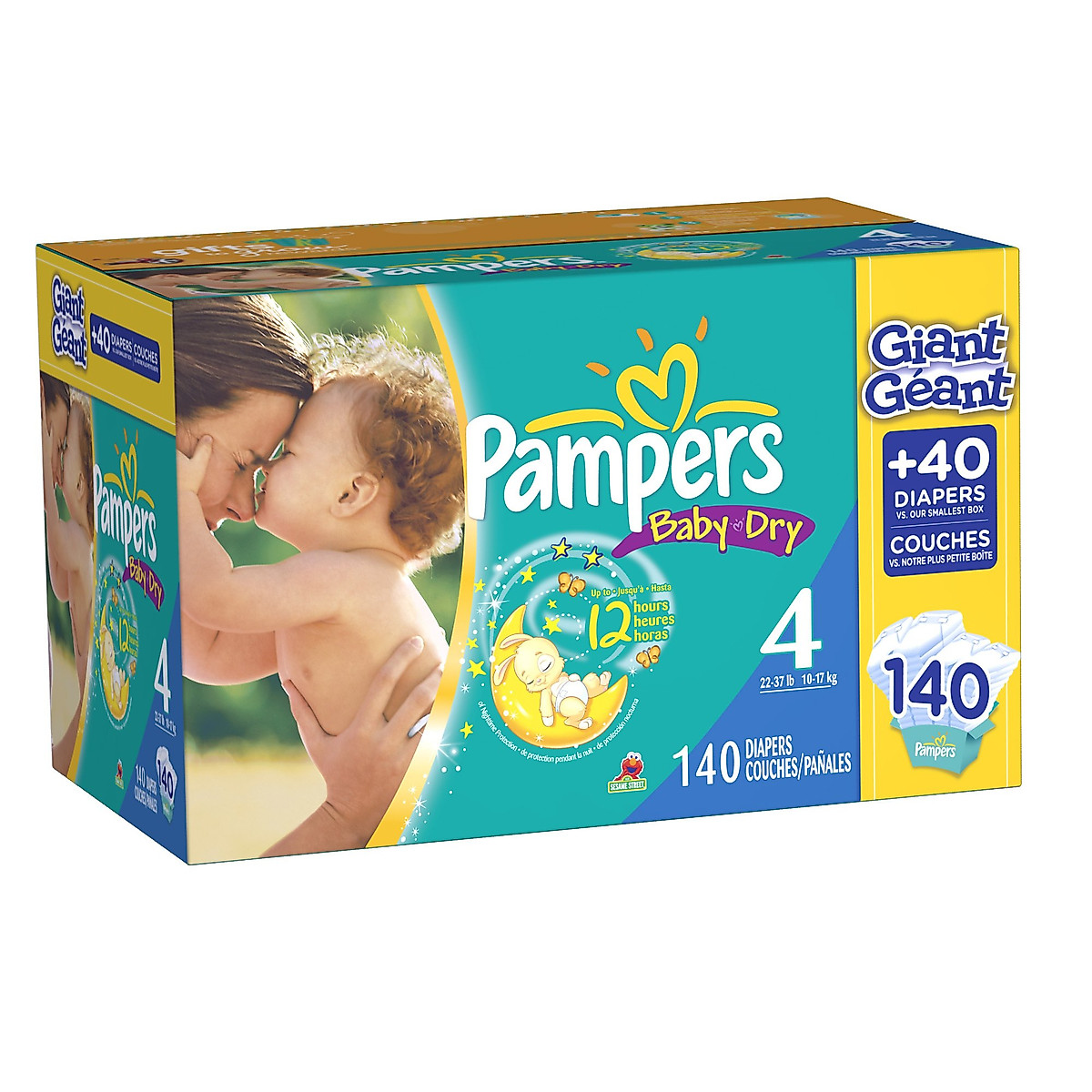 Pampers Baby Dry Diapers, Giant Pack, Size 4, 140 Count