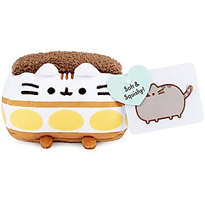 GUND Pusheen Tiramisu Plush Squishy, Stuffed Animal for Ages 8 and Up, White/Brown, 4”