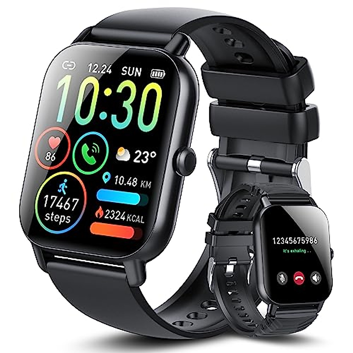 Ddidbi Smart Watch for Men Women(Answer/Make Calls), 1.85" HD Touch Screen Fitness Watch with Sleep Heart Rate Monitor, 112 Sports Modes, IP68 Waterproof Activity Trackers Compatible with Android iOS