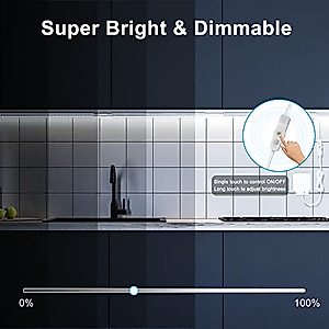 Maylit Under Cabinet Lights Plug in, 3 Pcs 12 Inch Ultra Thin Under Cabinet Lighting, Super Bright Daylight White Under Counter Lights for Kitchen, Dimmable Light for Cabinet, Counter, Workbench, Desk