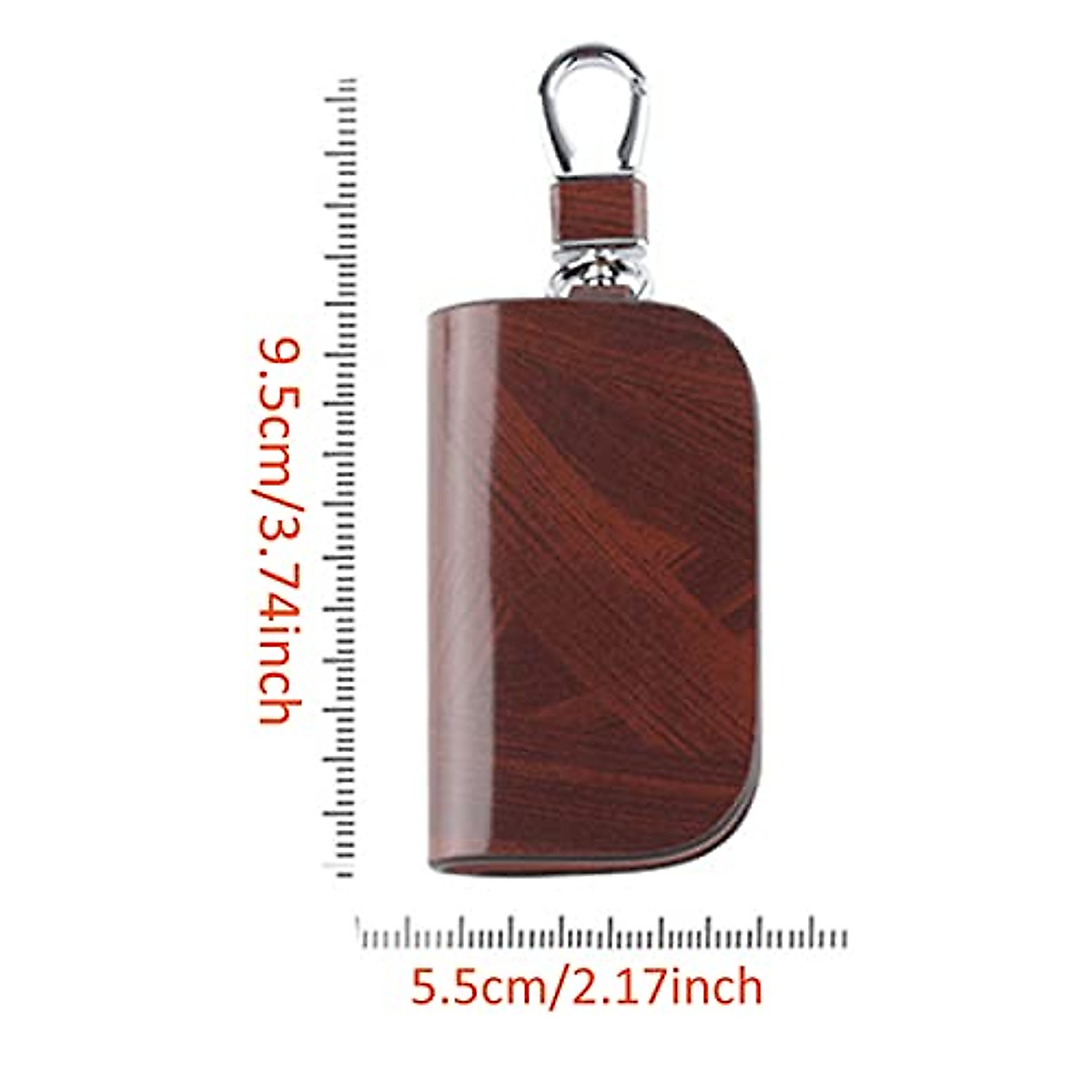 Payutou Leather Car Key Case Holder Leather Car Key Keychain Holder Metal Hook and Keyring Zipper Auto Car Key Chain (Brown)