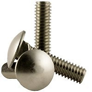 1/4"-20 x 1" Carriage Bolts COARSE Stain A2 (18-8),Size: 1/4"-20,Length: 1",Head: Round,Drive: External Square,Stainless_Steel_18-8,Thread Type: UNC (Inch) (Quantity: 100)