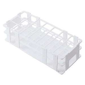 HOBBYIN Plastic Test Tube Rack for 30mm Tube, 21 Well, White,Detachable (21 Hole) Tube Box