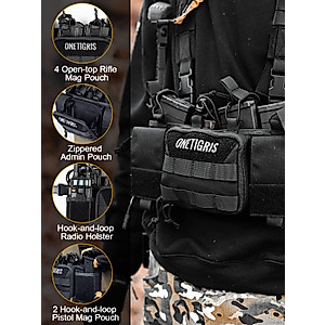 OneTigris VULTURE Chest Rig, MOLLE Chest Rigs Tactical for Outdoor, Green