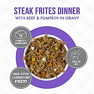 Weruva TruLuxe Cat Food, Steak Frites Dinner with Beef & Pumpkin in Gravy, 3oz Can (Pack of 24), Purple