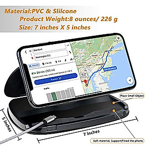 Car Phone Holder Mount, Dashboard Phone Holder for Car, Bosynoy Clamshell Cell Phone Holder Stand, Anti-Slip Silicone Pad Mat Vehicle GPS Mount Compatible with iPhone, Galaxy and All Smartphones-Black