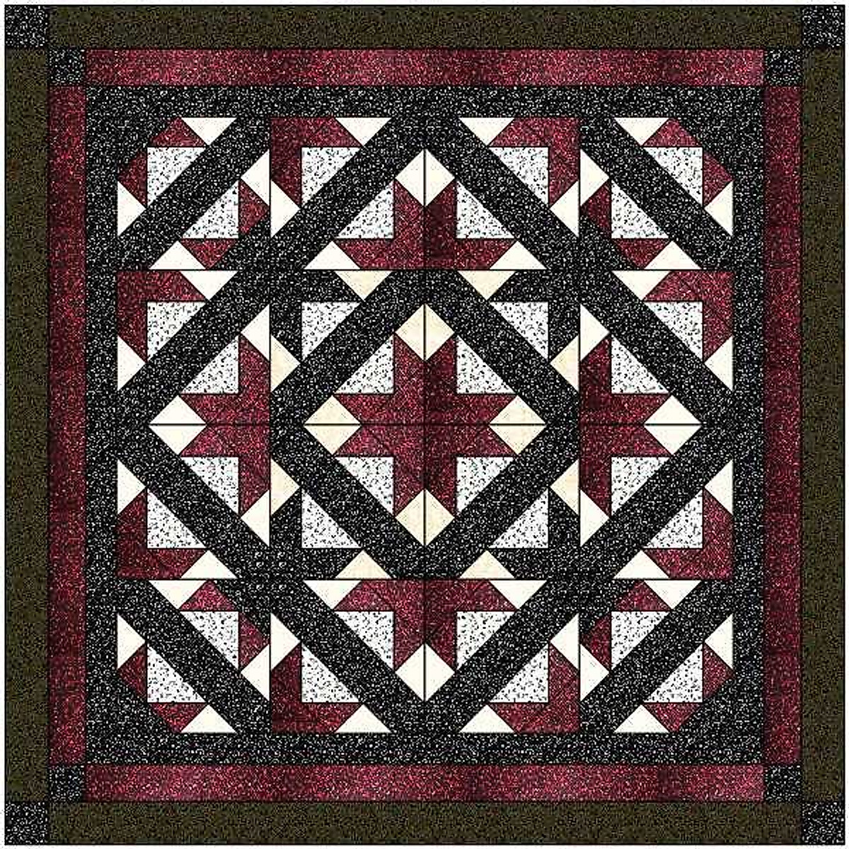 Easy Quilt Kit Path to The Stars!! Red, Black, White/Precut/Ready to Sew!!