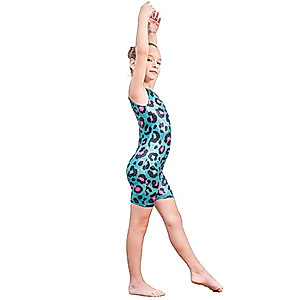 EQSJIU Girls Leotards For Gymnastics Size 5/6 Years Old 5t With Shorts Pink Leopard Blue Biketard Hot Pink Green Dance Clothes Outfits