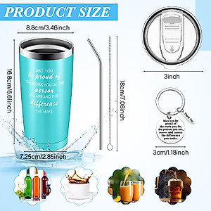 Rtteri 6 Sets Employee Appreciation Gifts for Coworkers Christmas Thank You Gifts for Men Includes May You Be Proud Stainless Steel Tumbler and Work Keychain Inspirational Wine Glasses