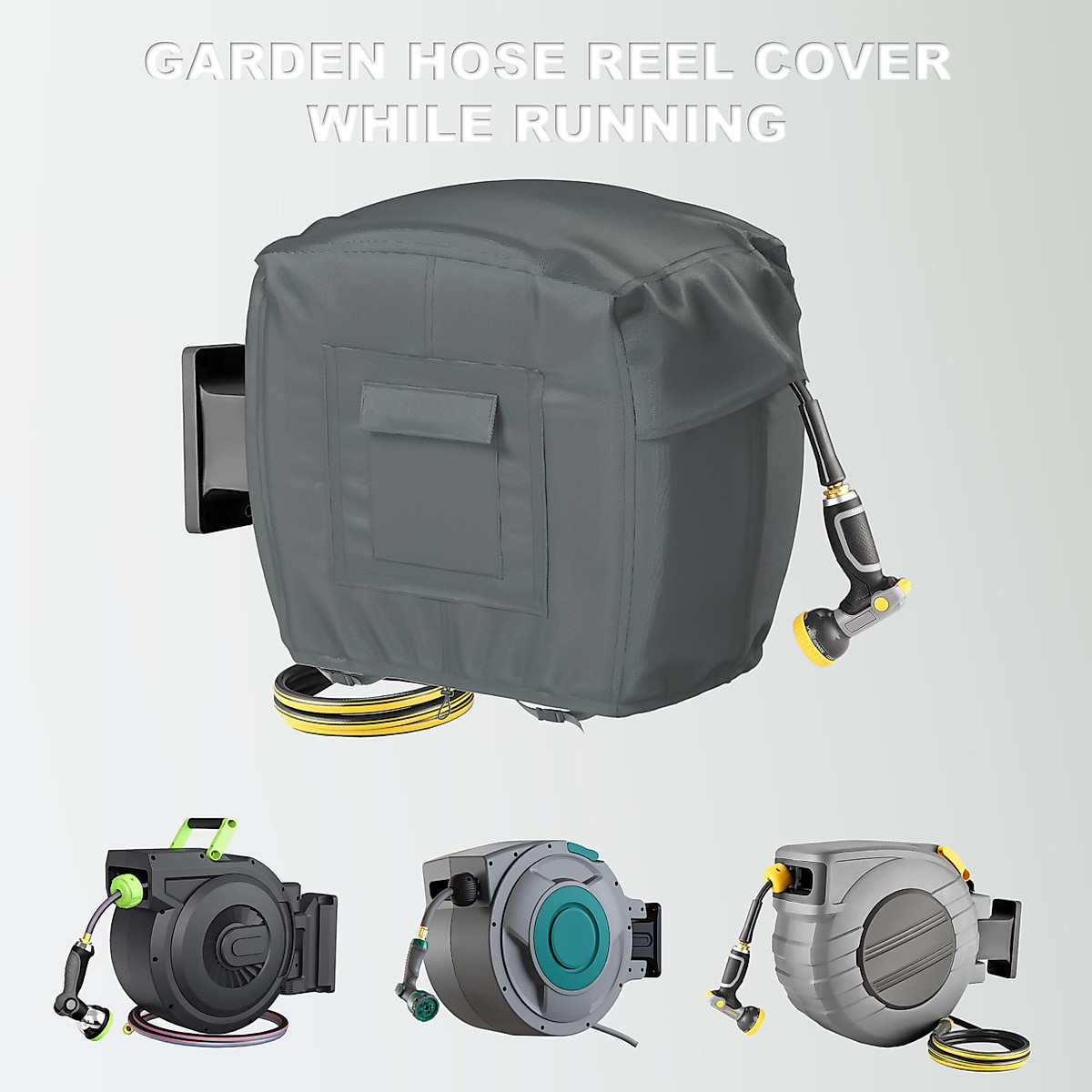 Wall-Mounted Garden Hose Reel Cover, Made of 500D Heavy-Duty Waterproof Oxford Cloth, Waterproof, Sunscreen, UV Protection, All-Weather Protection for Your Garden Hose Reel and Hose.