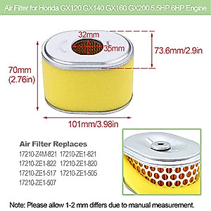 GX160 Air Filter Housing with Air Filter Assembly for Honda GX120 GX140 GX160 GX200 168F Engine Lawn Mower Replace 17230-Z51-820 17410-Z51-020 17235-Z51-831
