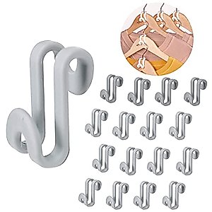50 Pcs Clothes Hanger Connector Hooks, Space Saving Cascading Hangers Closet Organizers Space Saver Hanger Extenders for Clothes (Grey)