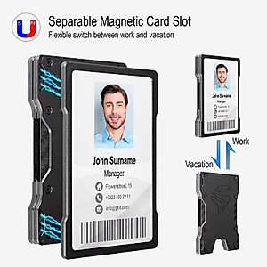 GEIT Minimalist Wallet for Men, Slim Aluminum Metal Mens Wallet with Magnetic ID Card Holder, RFID Blocking Credit Card Wallet with Money Clip