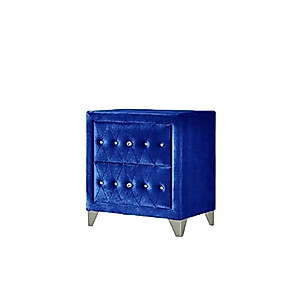 Acme Furniture Dante Nightstand, 30 x 19 x 28, Blue Velvet