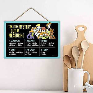 Open Road Brands Scooby-Doo Hanging Wood Measuring Sign - Take The Mystery Out of Measuring Conversion Chart for Kitchen