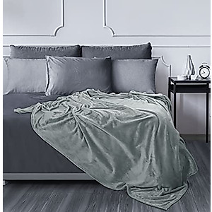Utopia Bedding Fleece Blanket King Size Cool Grey Lightweight Fuzzy Soft Anti-Static Microfiber Bed Blanket (90x102 Inches)