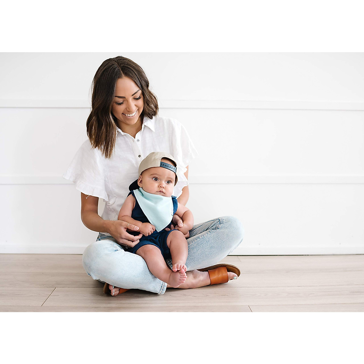 Copper Pearl Baby Bandana Bibs - 4 Pack Soft Cotton Baby Bibs for Drooling and Teething, Absorbent Drool Bibs for Baby Girl and Boy, Adjustable to Fit Newborns to Toddlers, Tons of Styles (Stone)