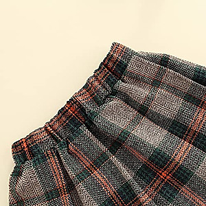 WYOUKID 1-6T Toddler Baby Girls Autumn Outfit Long Sleeve Shirt Tops+Plaid A-Line Skirt+Hat 3Pcs Spring Winter Clothing (Black, 4-5T), WYOUKID-Baby-20