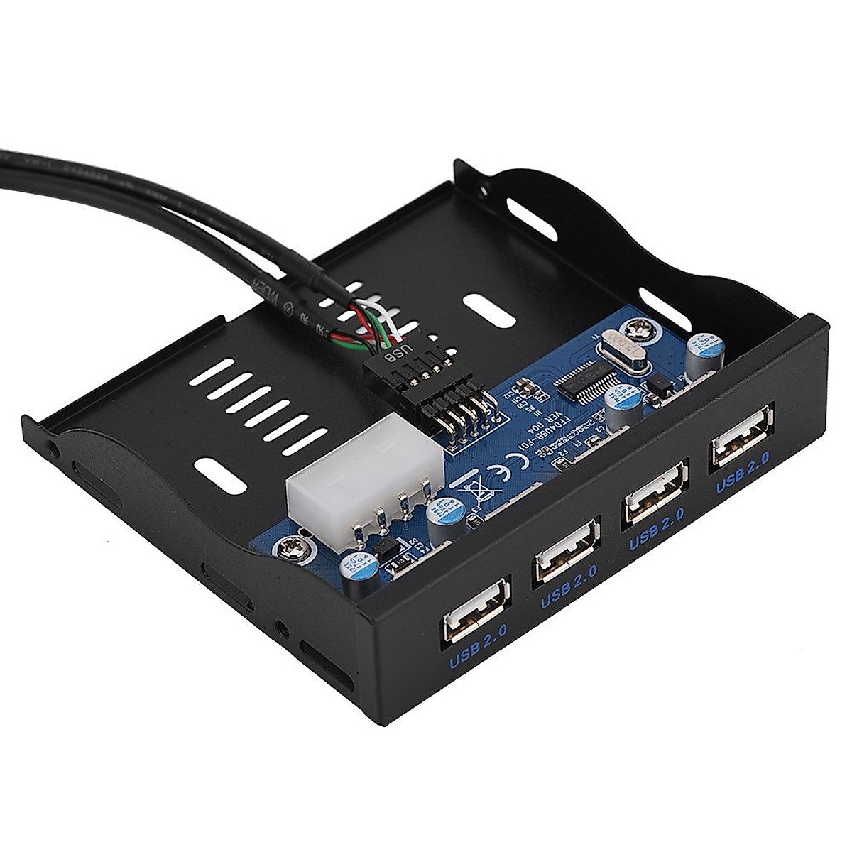 Limouyin Floppy Front Panel 3.5'' 4 Port USB2.0 HUB Floppy Front Panel 9 Pin to 4 Interface USB 2.0 HUB for Computer PC