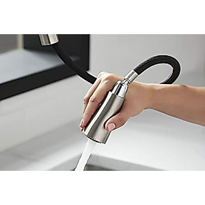 KOHLER 596-VS Simplice Pull Down Kitchen Faucet, High Arch, Vibrant Stainless