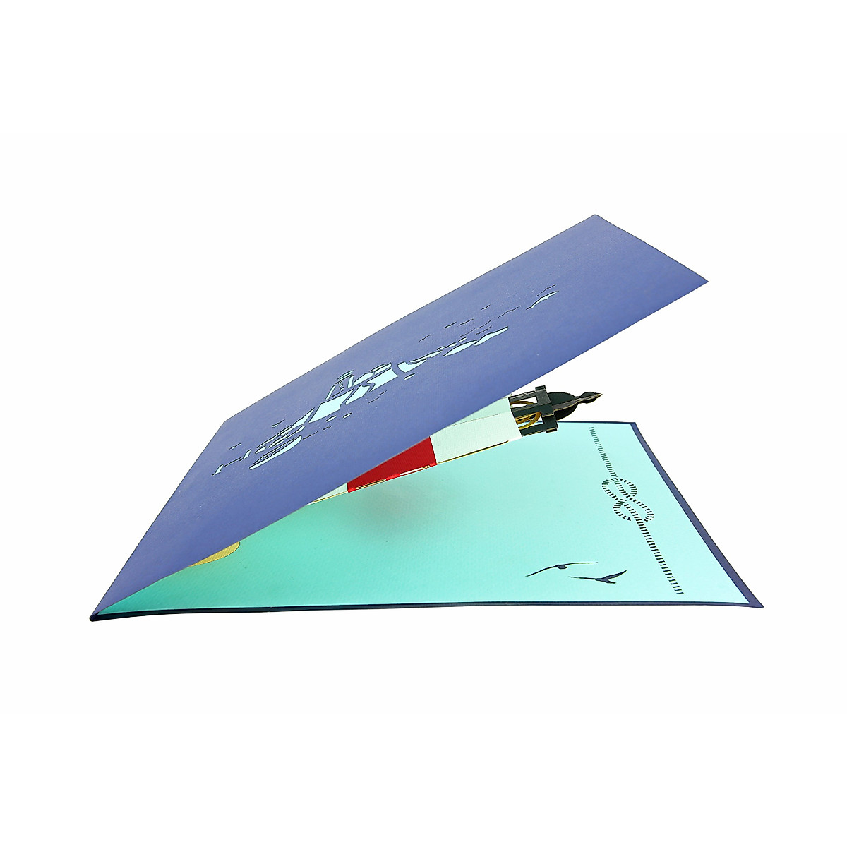 PopLife Lighthouse Island 3D Pop Up Greeting Card for All Occasions - Travellers, Coastal and Adventure Lovers - Folds Flat for Mailing - Birthday, Mother’s Day, Graduation, Retirement, Anniversary