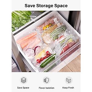 Kootek Vacuum Sealer Bags, 150 Gallon 11" x 16", Quart 8" x 12" and Pint 6" x 10" Vacuum Seal Bags for Food, Commercial Heavy Duty, BPA Free, Precut Food Vac Bag for Storage, Meal Prep or Sous Vide