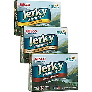 NESCO BJV-6, Jerky Spice Works, 3 Flavors Variety Pack, Packaging May Vary, 6 Piece Assortment