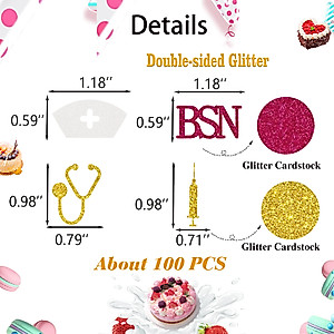 Labakita BSN Confetti for Tables, 100 Pcs Glitter Nurse Confetti for Table, Medical School Nursing Party Confetti, Nurse/RN Graduation Decorations