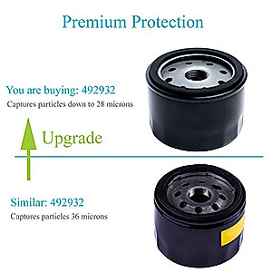HOODELL 696854 Oil Filter with Gloves, Compatible with John Deere AM125424, Kawasaki 49065 7007, Pro Performance Lawn Mower Oil Filter