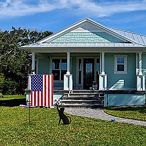 Garden Flag Holder Stand Halloween Decoration Metal Garden Flag Pole Yard Flag Stand with Anti-Wind Clip Decorated with Bird and Cat