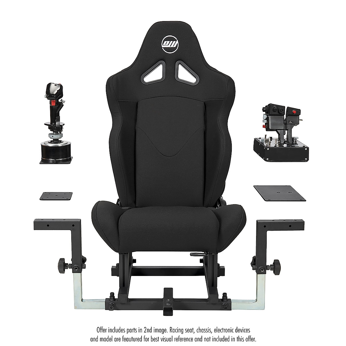 OpenWheeler | Configuration 2 | Flight Simulator HOTAS Side by Side Mount | Fits Thrustmaster Warthog, VirPil WarBRD, MongoosT-50CM2, VKB Gunfighter, WinWing Orion, Super Libra VirPil MongoosT-50CM3