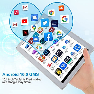 HOTIPS Android 10 Tablet 10.1 inch 4GB RAM 32GB Storage Octa-core Processor 5000mAh Battery,1280x800 IPS HD Touchscreen Tablets, 2MP+5MP Camera, Support 4G Phone Call, 2.4G Wi-Fi, Bluetooth 4.2