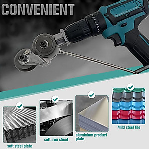 GothicBride Electric Drill Plate Cutter, Metal Nibbler Drill Attachment Electric Drill Shears Metal Plate Cutter Drills Double Headed Sheet Metal Nibbler Cutter for Cutting Metal Plates Hard Materials