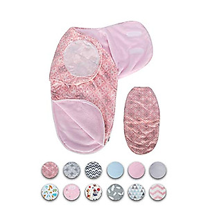 WONDER MIRACLE Fluffy Swaddle Blanket for Newborn Baby Girl or boy, Soft Thick Cozy Warm Coral Fleece Fuzzy Sleeping Bag for Crib, Stroller, Travel, Outdoor (Pink Lucky Clover)