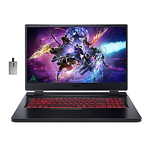 acer 2022 Nitro 5 17.3" FHD 144Hz IPS Gaming Laptop, Intel Core i5-12500H, 16GB RAM, 512GB PCIe SSD, Backlit, NVIDIA GeForce RTX 3050, Win11 Pro, Black, 32GB SnowBell USB Card