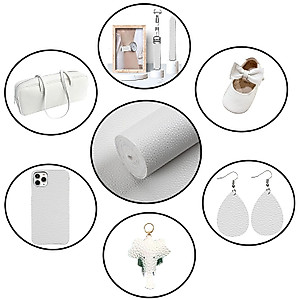 Picheng Solid Colored White Faux Leather Sheets PU Synthetic Leather Perfect for Craft DIY Handmade Jewelry Earrings Bow Making (White)