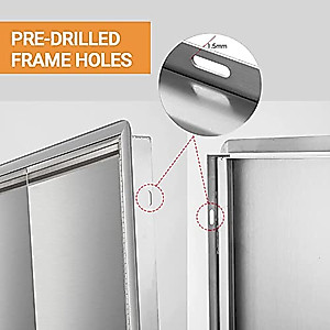 IKARE BBQ Outdoor Kitchen Doors 26 x 24 Inch, Grill Door Stainless Steel Doors, Double Door Access Door for Outdoor Kitchen Island(26 x 24 Inch)