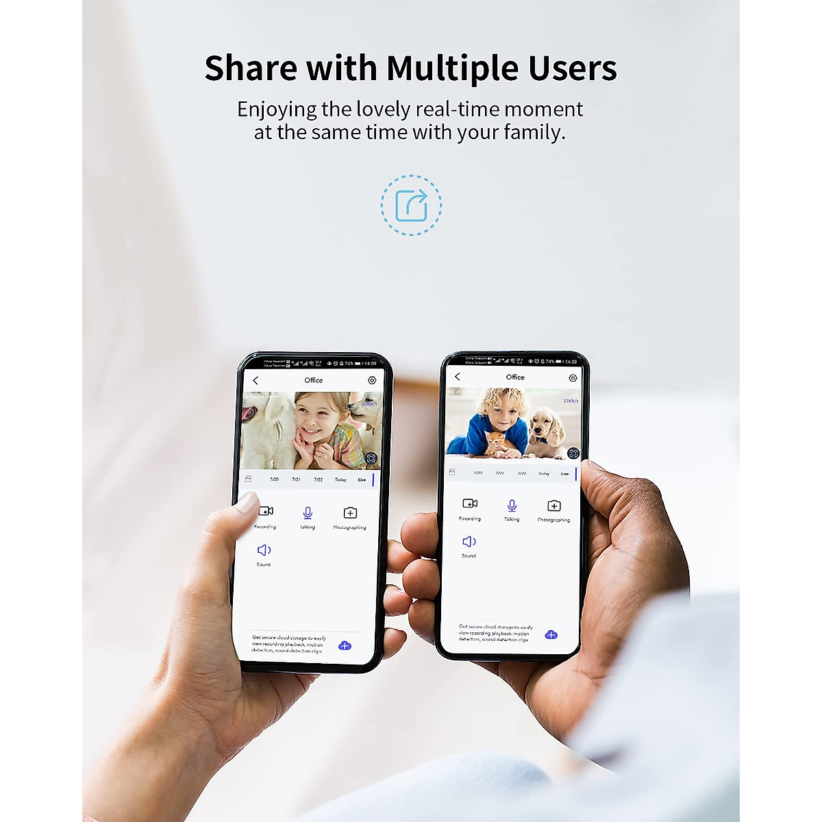 2.4/5G Wi-Fi Camera for Home Security Camera, Indoor Camera for Pets/Nanny, pet Camera with 2-Way Audio, Sound Detection, Night Vision, black