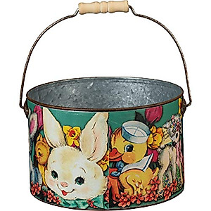 Primitives by Kathy Have A Happy Easter Decorative Bucket Set 9.50" Diameter x 6.25", 7.50" Diameter x 4.75"