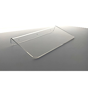 16 inch Long Clear Floating Shelf, Custom Length and Depth (14" deep)
